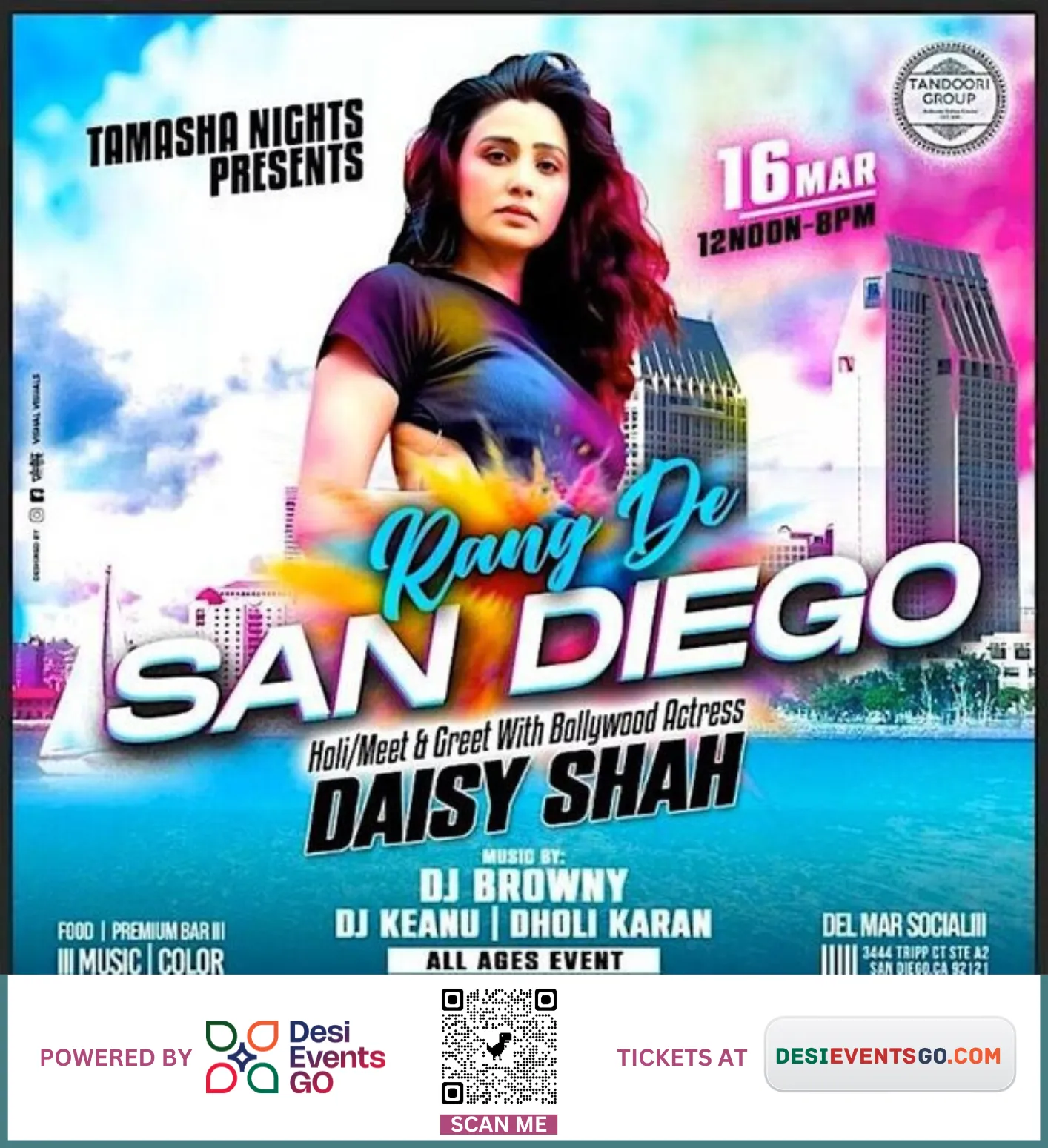 HOLI COLOR FEST 2025 | RANG DE SAN DIEGO | DAISY SHAH